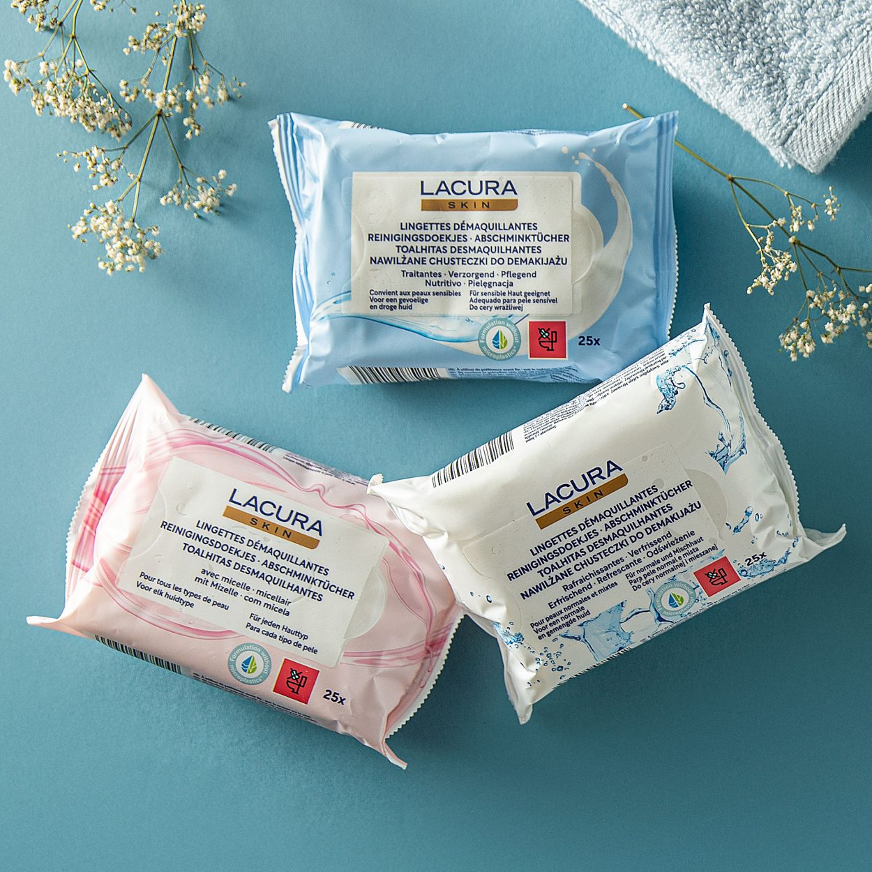 Lingettes démaquillantes, 25 pcs LACURA® bon marché chez ALDI