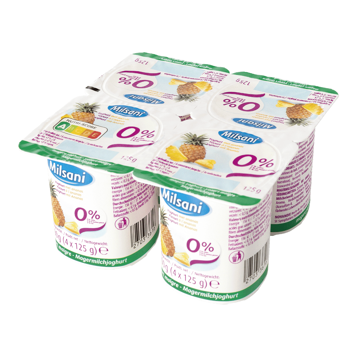 Magere fruityoghurt, 4-pack MILSANI® kopen bij ALDI België