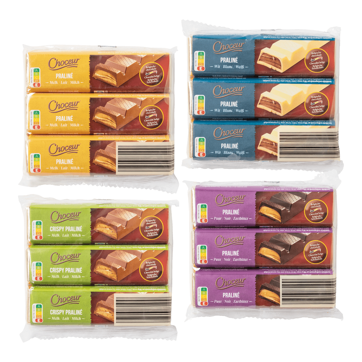 Chocoladerepen met praliné, 3 st. CHOCEUR® kopen bij ALDI België