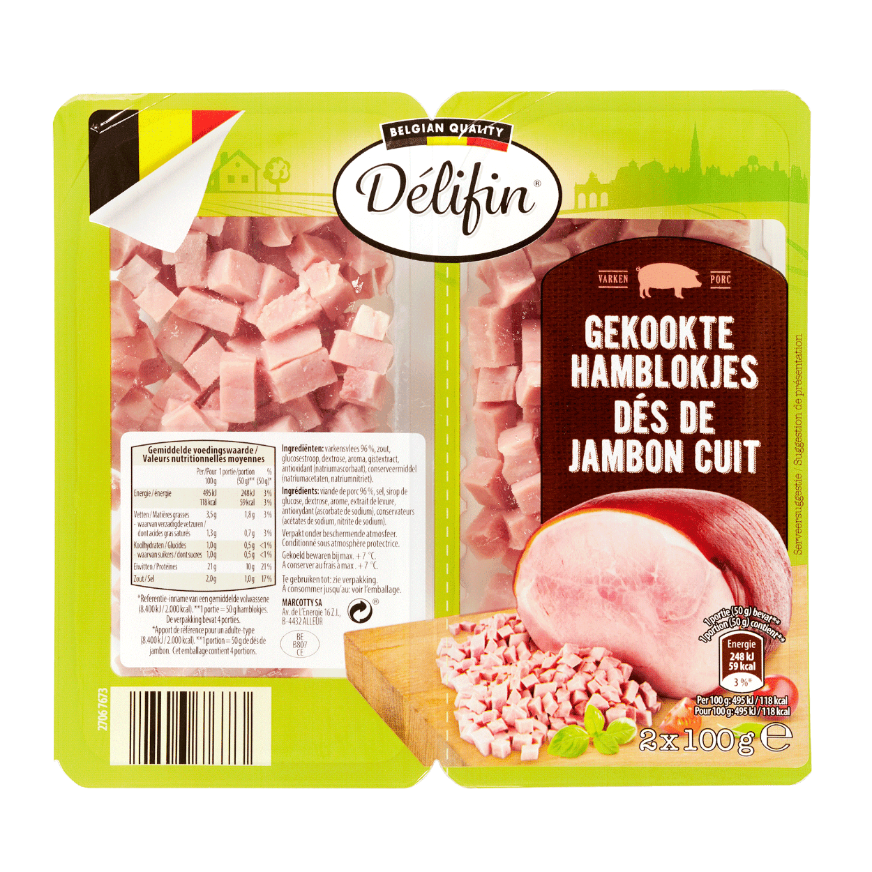 DÉLIFIN® Gekookte hamblokjes kopen bij ALDI België