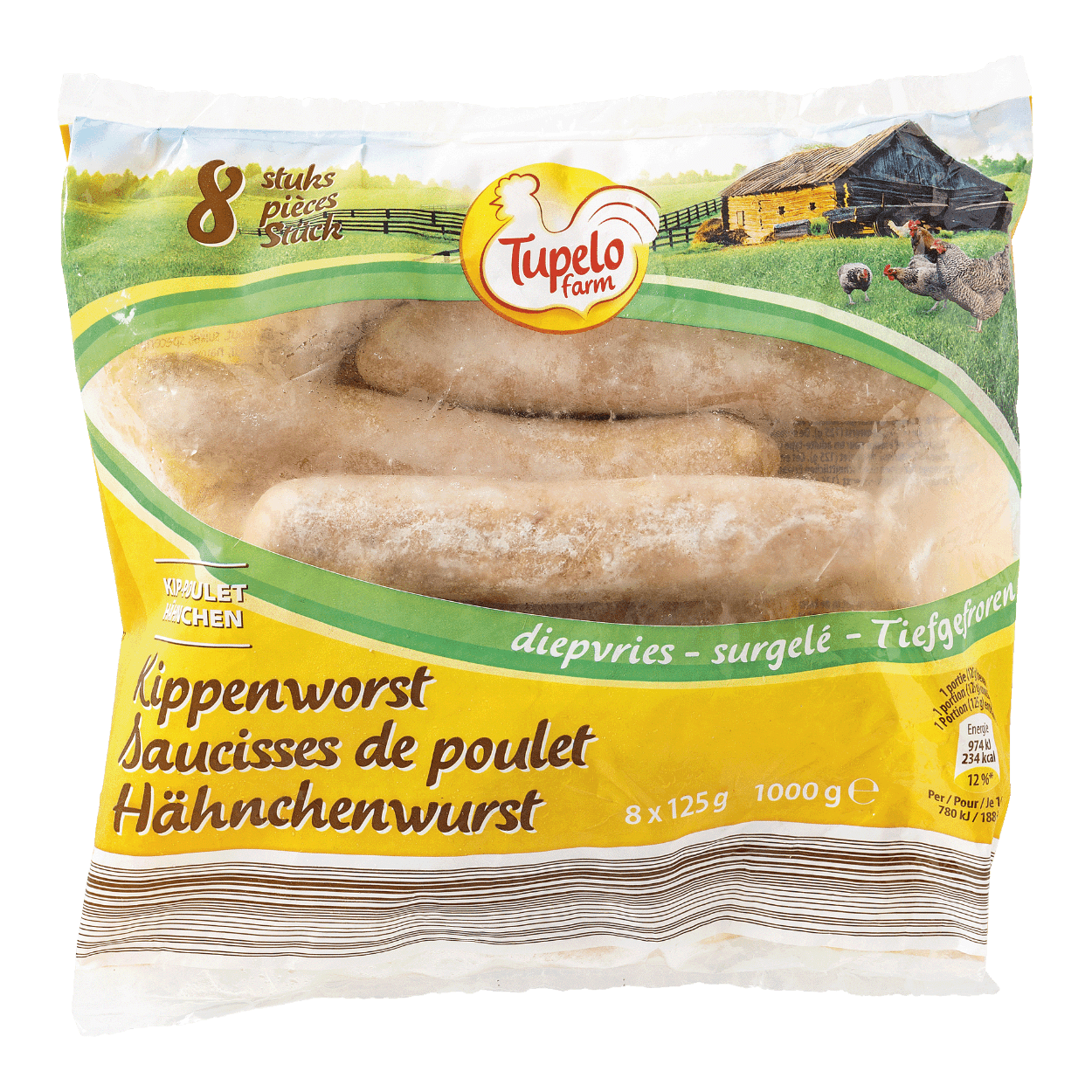 TUPELO FARM® Saucisses de poulet, 8 pcs bon marché chez ALDI