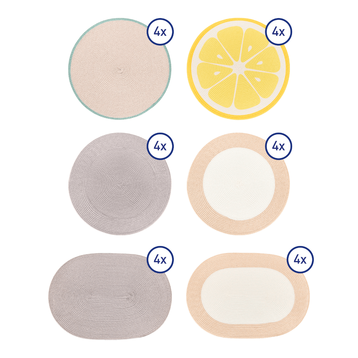 Sets de table tressés, 4 pcs HOME CREATION® bon marché chez ALDI