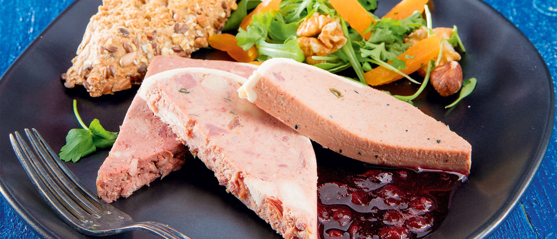 Trio de pâtés de gibier au confit d'oignons